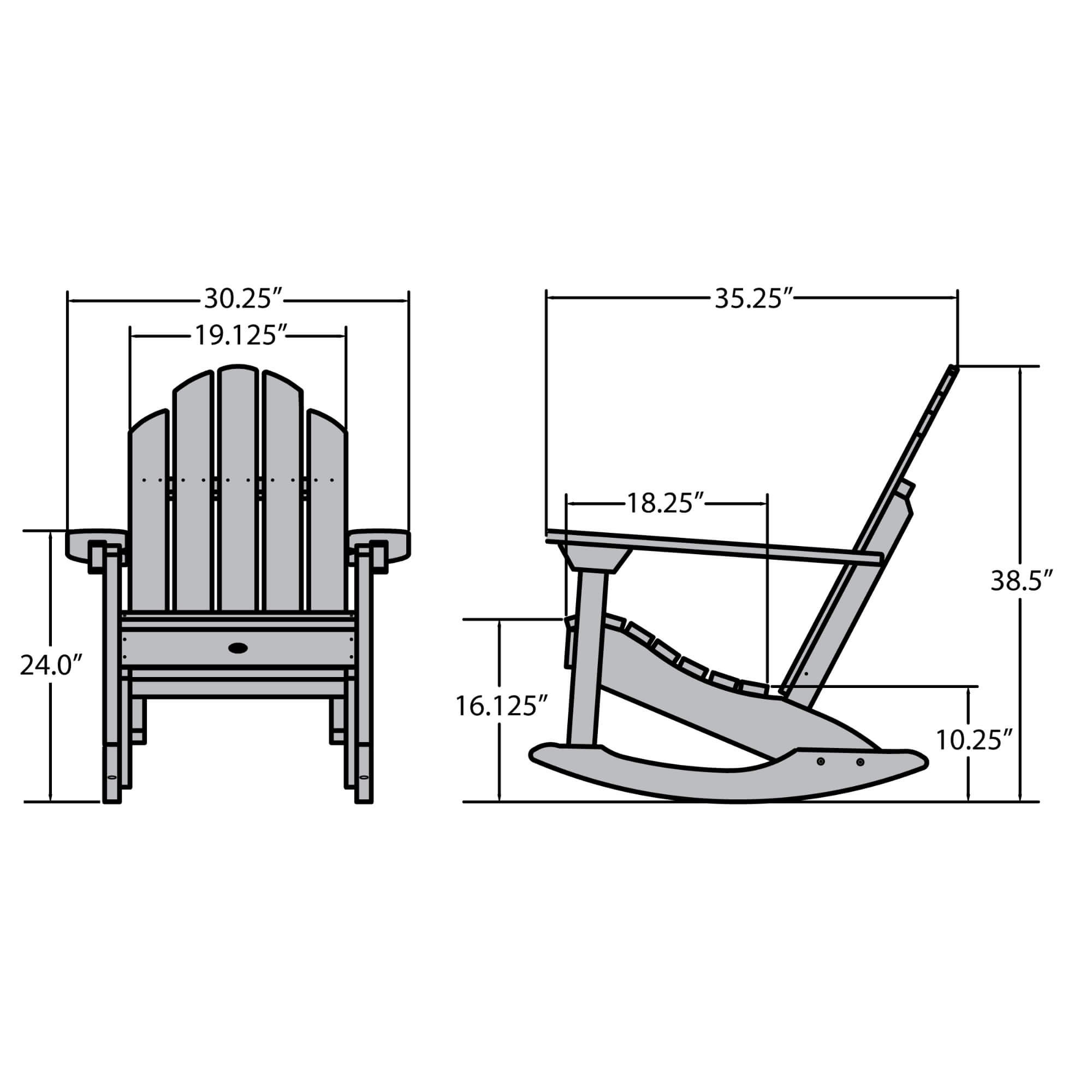 highwood Classic Westport Adirondack Rocking Chair, Adult, Weathered Acorn