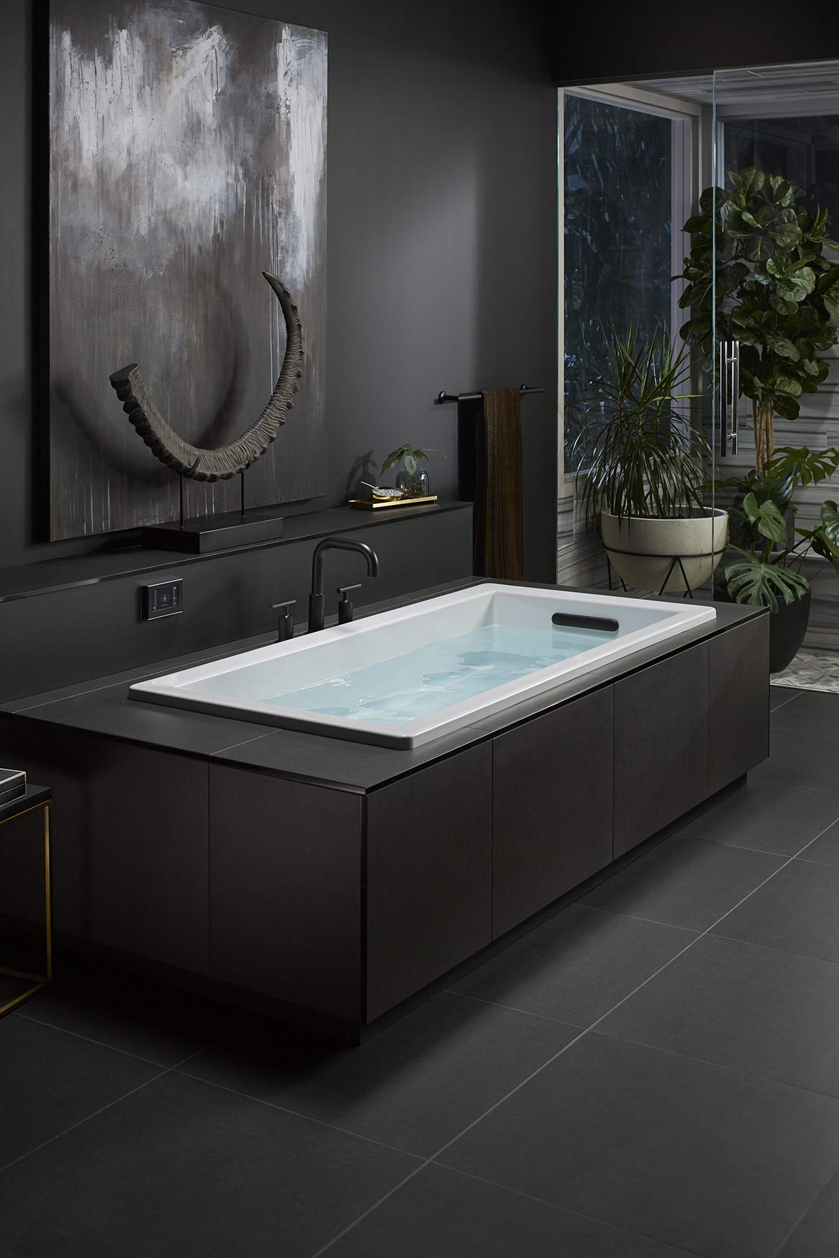 KOHLER K-T14428-4-BL Purist® Deck-Mount Bath Faucet Trim for High-Flow Valve with Lever Handles