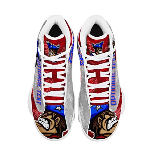 Customized Basketball Shoes with Mascot or Logo Abstract Camouflage Design and Optional Custom Text