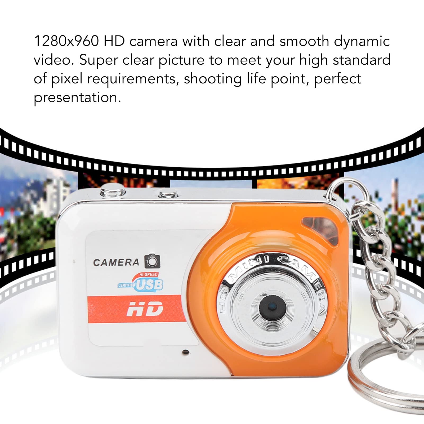 Compact Small Camera for Kids, Digital Camera with Various Functions, High Speed Connection, Motion Detection Gifts for Kids Student Children Teens Girl Boy (Orange)
