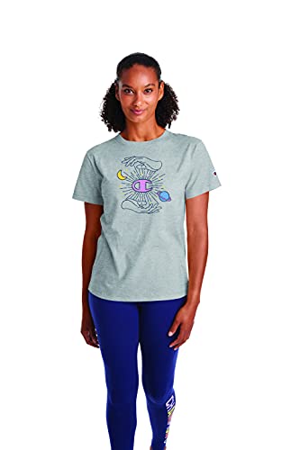 Champion womens Classic Tee, Graphic T Shirt, Oxford Gray-586957, X-Large US