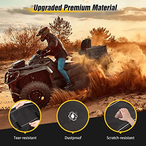 Morjor ATV Bag with Extra Waterproof Cover & Upgraded Zippers, ATV Bags Rear Rack Bags with Back Seat for Passenger