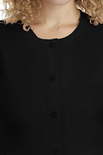 Healing Hands Womens Scrub Jacket 5 Pocket Purple Label 5063 Daisy Snap-up Scrubs Women Jacket Black L