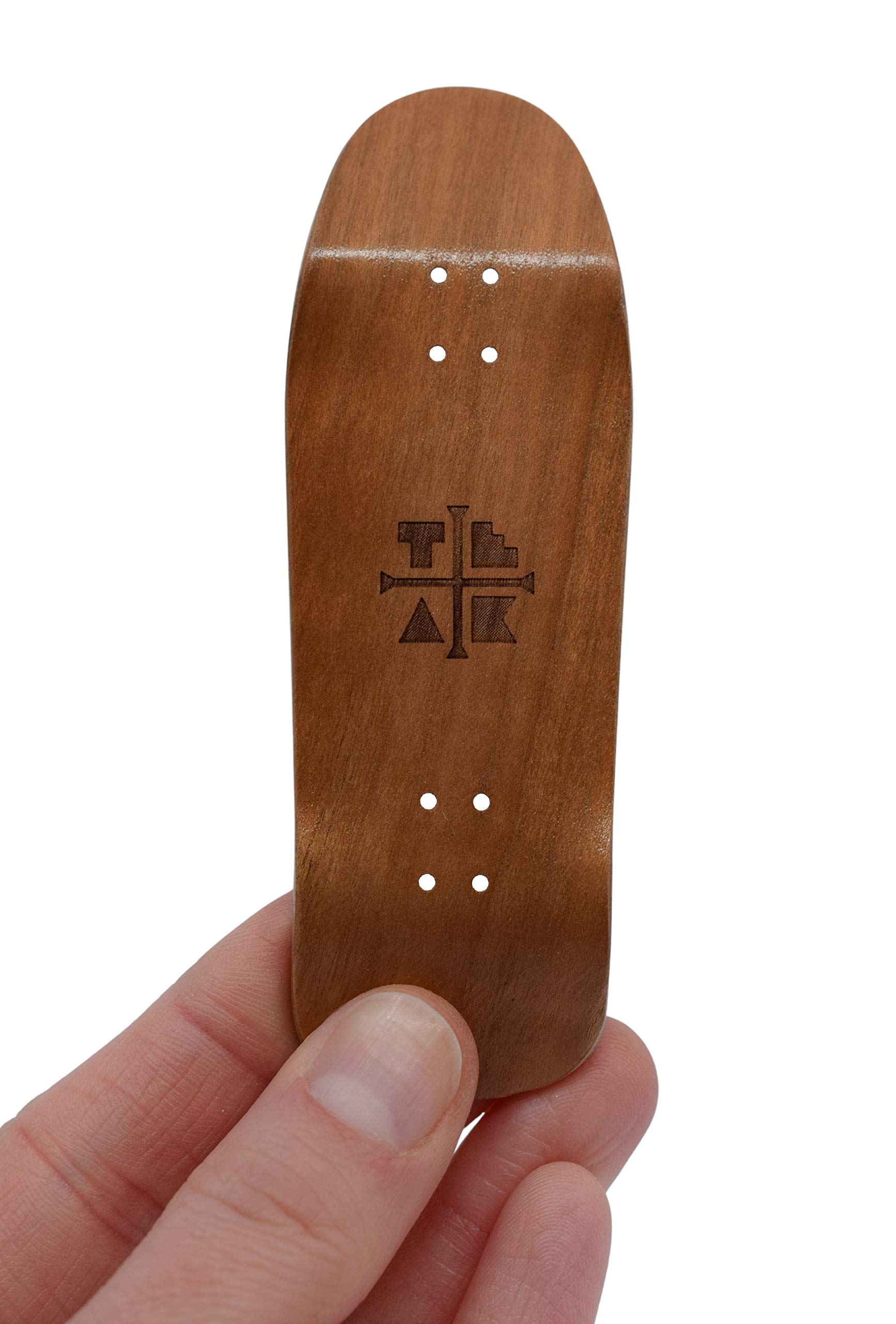 Teak Tuning Wooden Fingerboard Carlsbad Cruiser Deck, Prunus Serotina - 34mm x 100mm - Handmade, Pro Shape & Size - Five Plies Wood Veneer - Includes Prolific Foam Tape