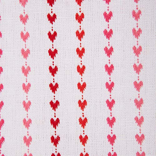 DII Valentine's Day Collection Kitchen, Dishtowel/Dishcloth Set, Hearts Dobby Stripe, 6 Piece