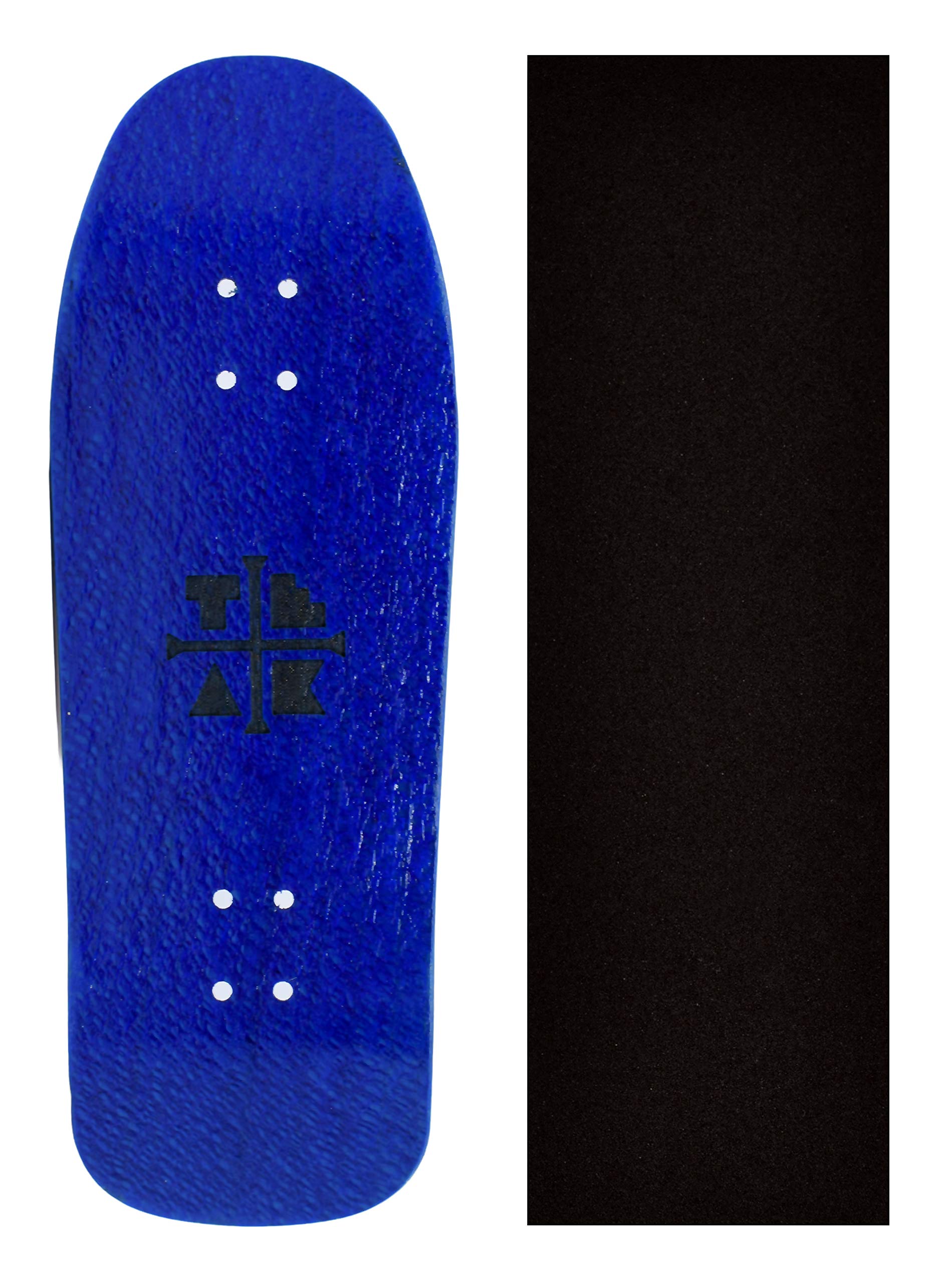 Teak Tuning Wooden Fingerboard Carlsbad Cruiser Deck, Blue Yeti - 34mm x 100mm - Handmade, Pro Shape & Size - Five Plies Wood Veneer - Includes Prolific Foam Tape