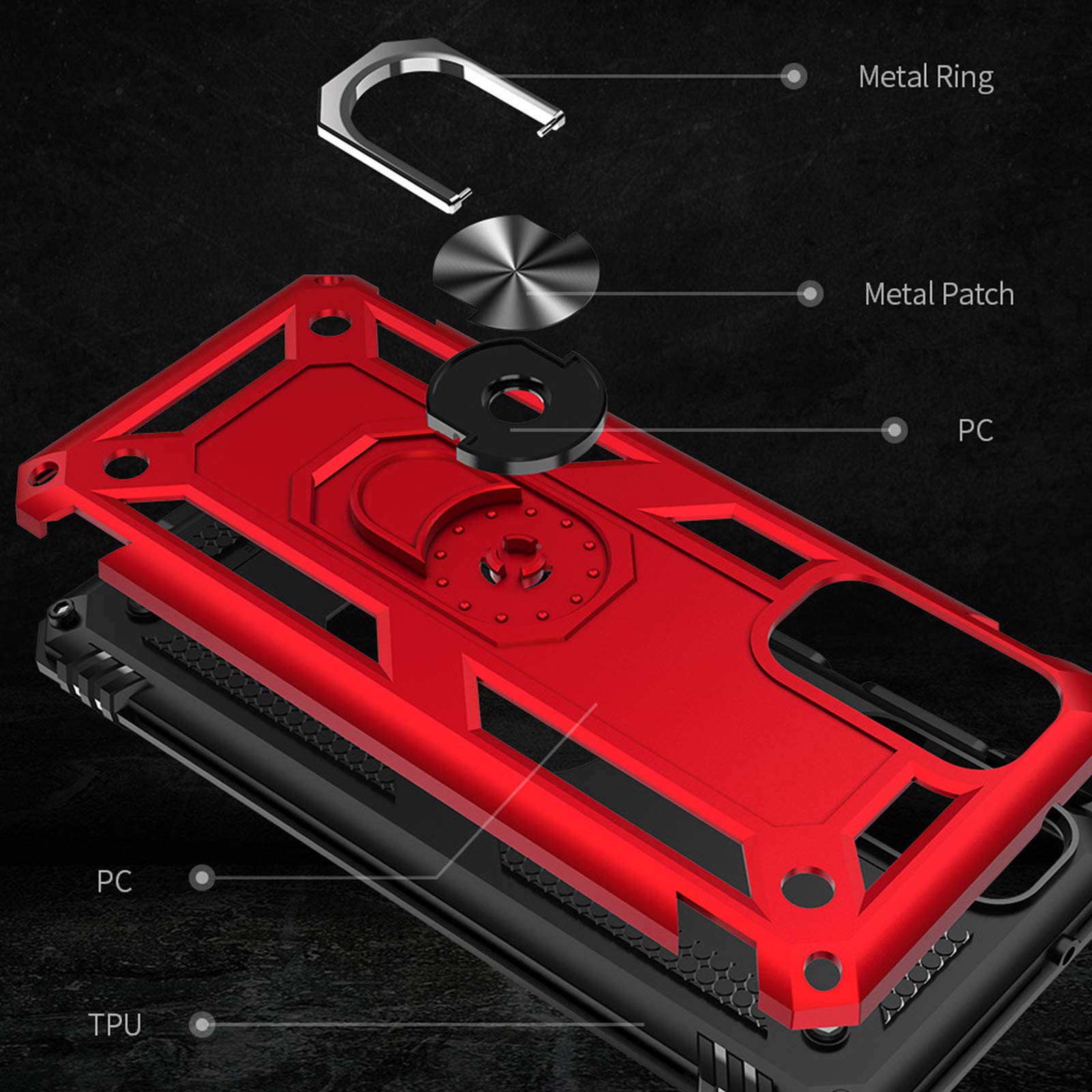 Compatible with Samsung Galaxy S20 Fe 5G Case Heavy Duty with Built in Screen Protector Hard Armor Military Anti-Fall Bumper Cover for Samsung S20 Fe 5G Cases with Magnetic Ring Kickstand