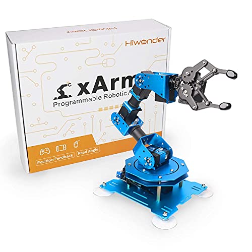 LewanSoul xArm 1S Programming Desktop Robotic Arm with Powerful and Robust Intelligent Bus Servos Featuring Position and Voltage Feedback (Unassembled)