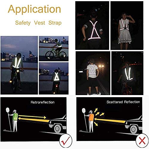 FEimaX Reflective Vest 2 Pack with High Visibility Adjustable Straps for Running, Jogging, Cycling, Hiking, Multicolor