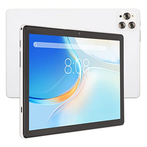 FOTABPYTI 4G Calling Tablet, 100-240V Night Reading Mode 6GB 256GB HD Tablet Octa Core Processor White IPS Screen for Android 11 for Study (White)