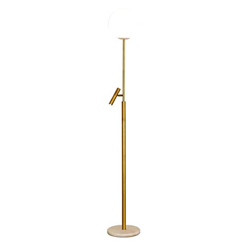 GRFIT Floor Lamp Standing Lamp Spherical Stick Floor Lamp Ontemporary LED Standing Light for Bedrooms Offices Antique Brass Indoor Pole Light ,H 68.2", Gold Modern Standing Lamp Retro Floor lamp