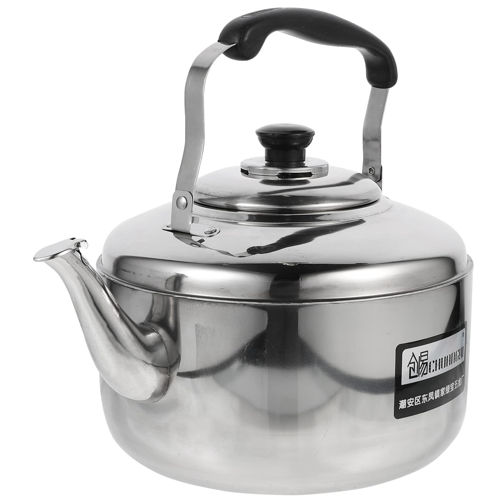 Cabilock 5L Whistling Tea Kettle Stainless Steel Tea Pot Ergonomic Handle Tea Water Pot Kitchen Stovetop Kettle for Home