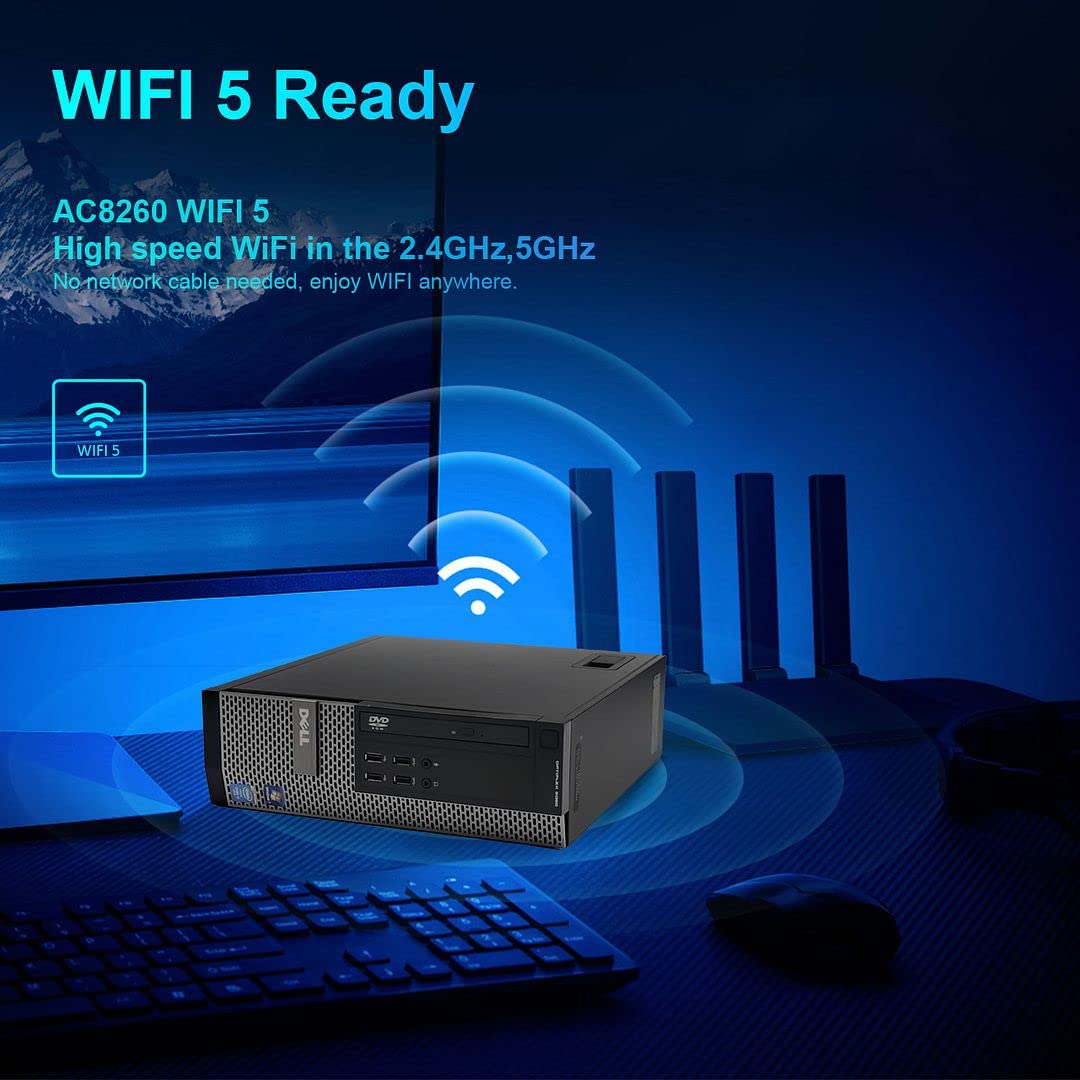 Dell OptiPlex 9020 Refurbished Desktop Computers Small Form Factor PC,i7 4790 32GB Ram,1TB NVMe M.2 SSD,128GB SSD,AC8260 Built-in WiFi,HDMI,Dual Monitor Support (Renewed)