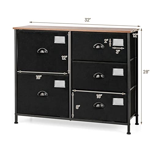 n/a 5 Drawer Dresser Fabric Storage Tower Unit for Bedroom Hallway Closets