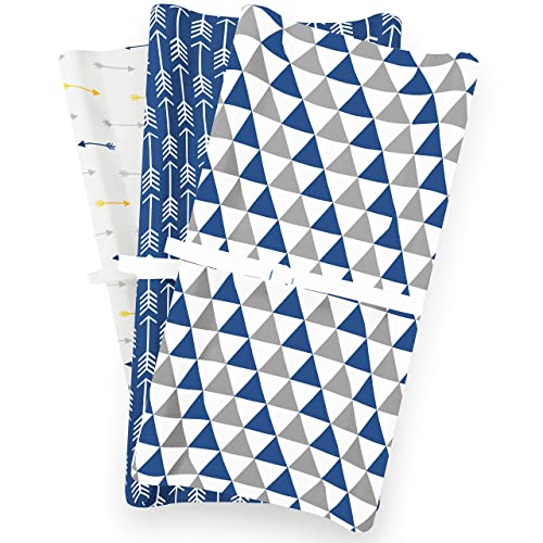 Changing Pad Cover β Baby Changing Pad Covers 4 Pack β Boy or Girl Changing Pad Cover β Pure Cotton Machine Washable Navy and White Changing Table Cover β Diaper Changing Pad Cover Sheets