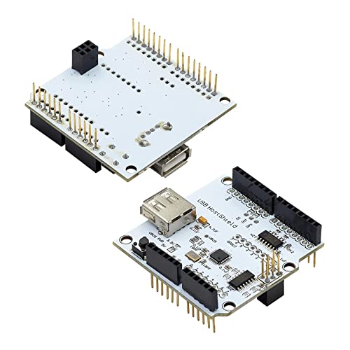 EWNICE USB Host Shield 2.0 for Arduino UNO MEGA ADK Compatible for Android ADK DIY Electronic Module Board (Color : White Plate)