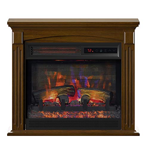 duraflameĀ® Wall Mantel with Infrared Quartz Electric Fireplace and Crackling Sound