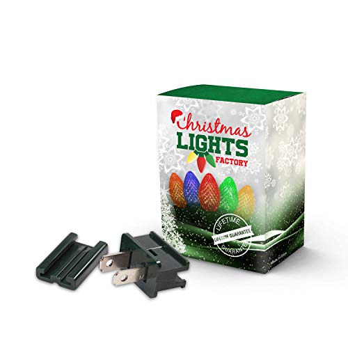 CHRISTMAS LIGHTS FACTORY - Male - Vampire Plug - Gilbert Plug - Slide Plug - 10 Plugs - SPT-1 - Green - Create custom extension cords or custom light strings for your holiday lighting display.