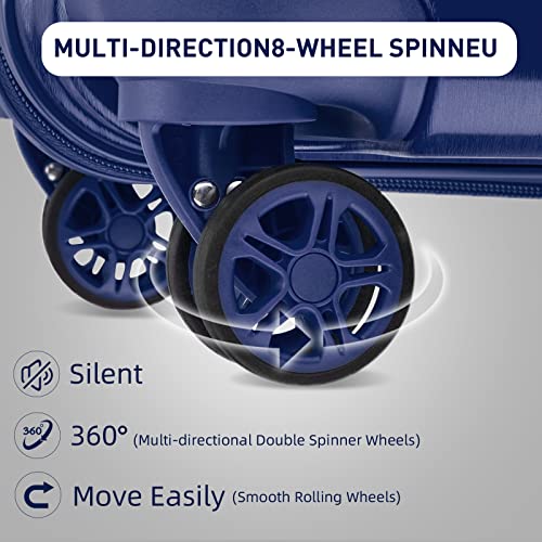 imiomo 2 Piece Luggage set Clearance, Travel Suitcase with Spinner Wheels TSA lock, Hardshell Lightweight Suitcase set for men and women (NAVY, 20/24)