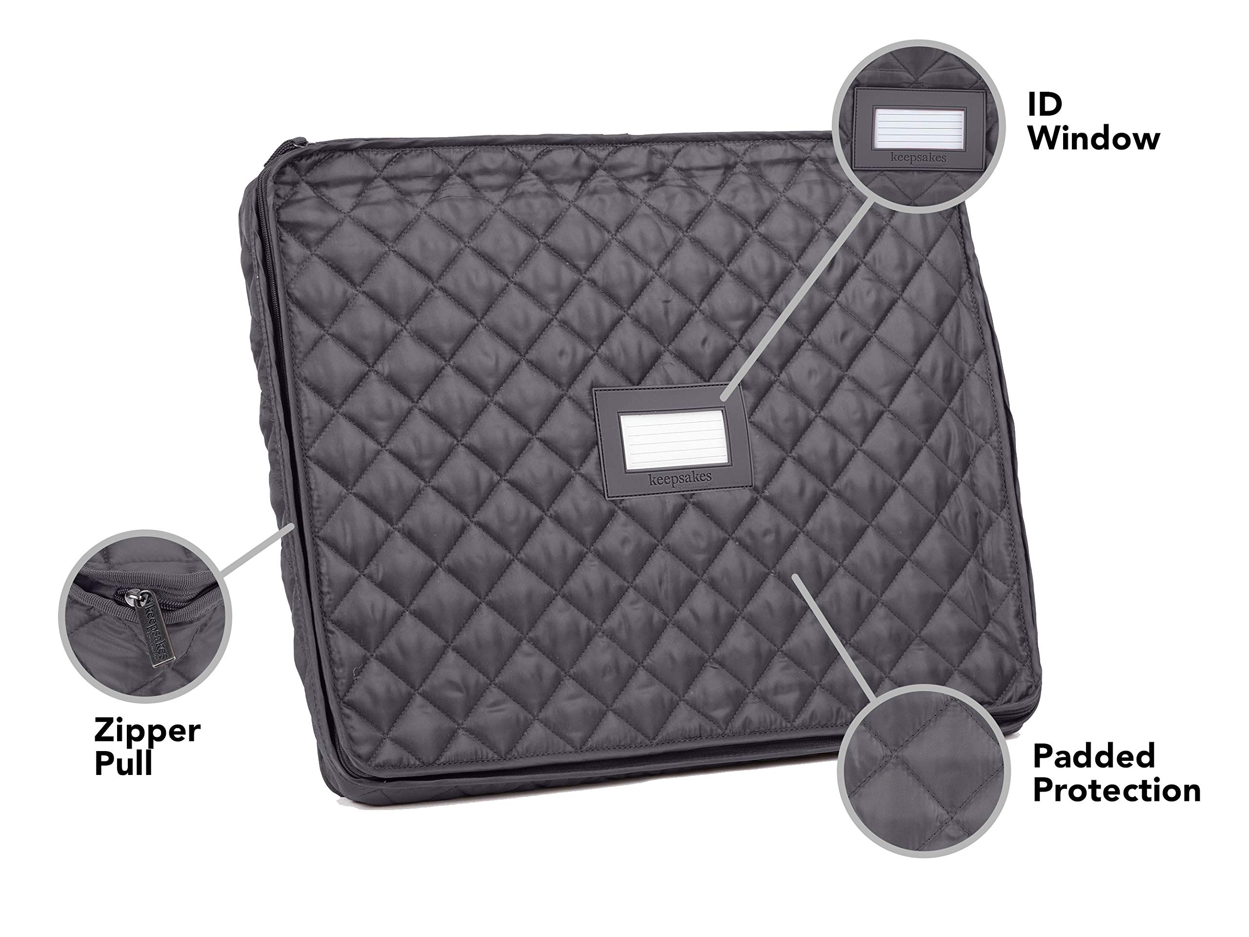 Covermates Keepsakes - Serveware Storage - Padded Protection - ID Window - Stain Resistant - Machine Washable - China Storage-Slate