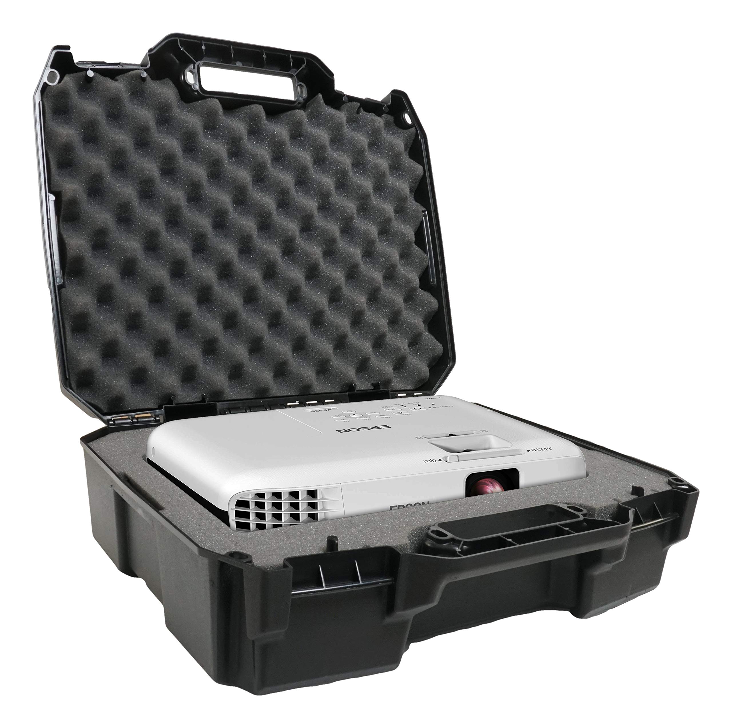 Case Club Projector Travel Case Compatible with Epson VS250 Svga, VS350 xga, VS355 wxga Projectors, Hdmi Cable and Remote with Custom Foam Compartment and Hard Shell Protection