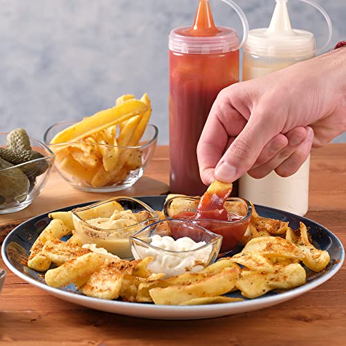 Volarium Mini Glass Bowls for Dipping Sauces, Condiments, Salsa, Mini Parfaits and Fruit Salads, Individual Portions of Appetizers and Portion-Controlled Desserts, Set of 6 (2 1/4 oz)