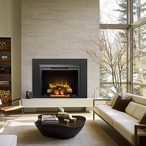LegendFlame Carl 28 Inches with Trim Kit, Electric Fireplace Insert, Fireplace Heater 750/1500W, Fire Crackling Sound, Adjustable Flame Speed, Remote Control, Blackā¦