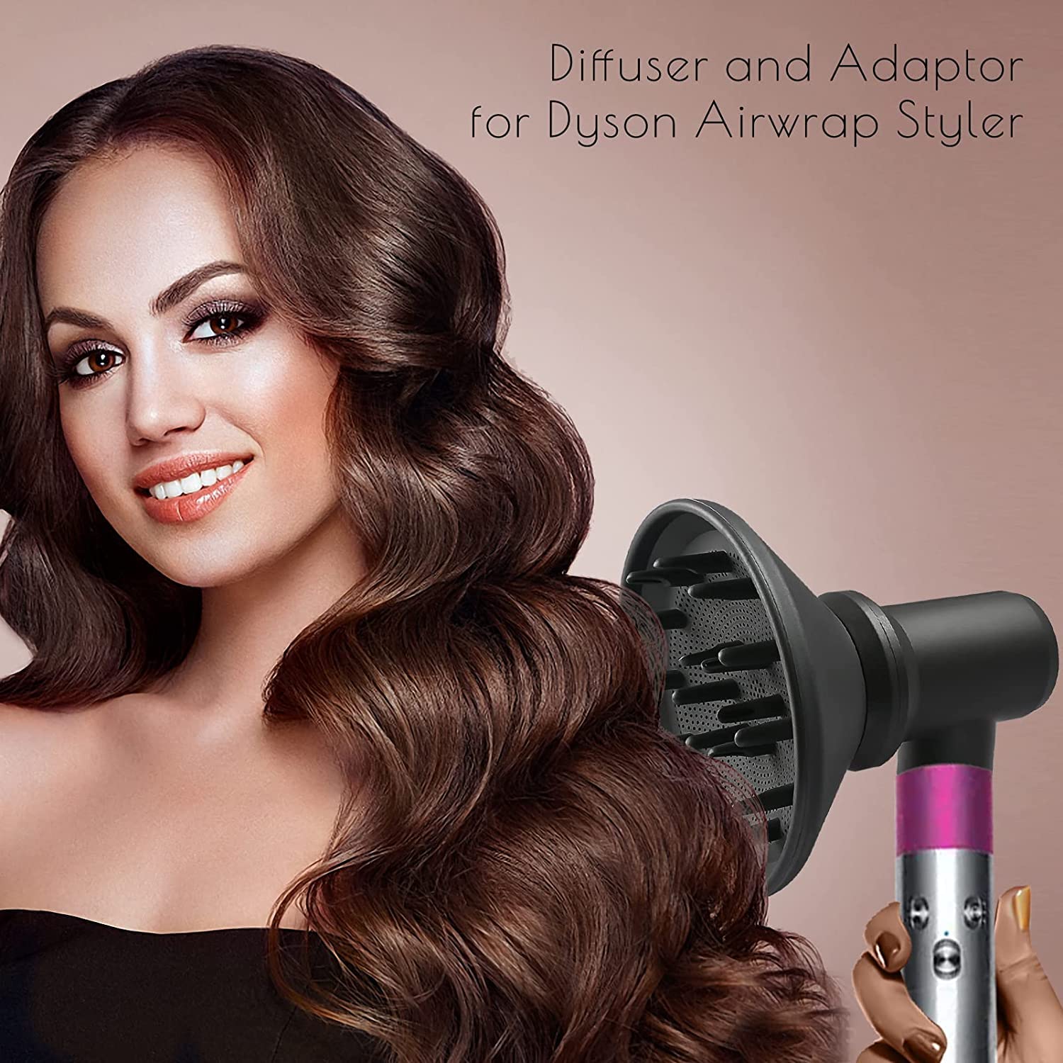 Diffuser and Adaptor Compatible with Dyson Airwrap Attachments, Converting Your Air Wrap Curling Styler to A Hair Dryer