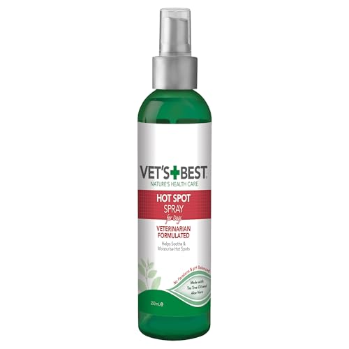 Vet's Best Vet’s Best Dog Hot Spot Itch Relief Spray | Relieves Dog Dry Skin, Rash, Scratching, Licking, Itchy Skin, and Hot Spots | No-Sting and Alcohol Free | 8 Ounces