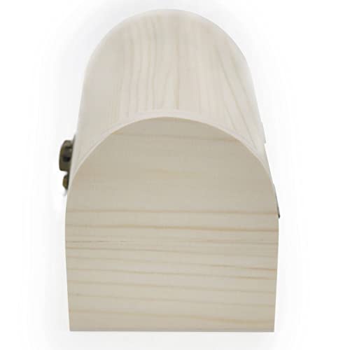 Hsiwto Plain Unfinished Wood Box, Unpainted Wooden Jewelry Box DIY Craft Storage Treasure Chest Toy Case