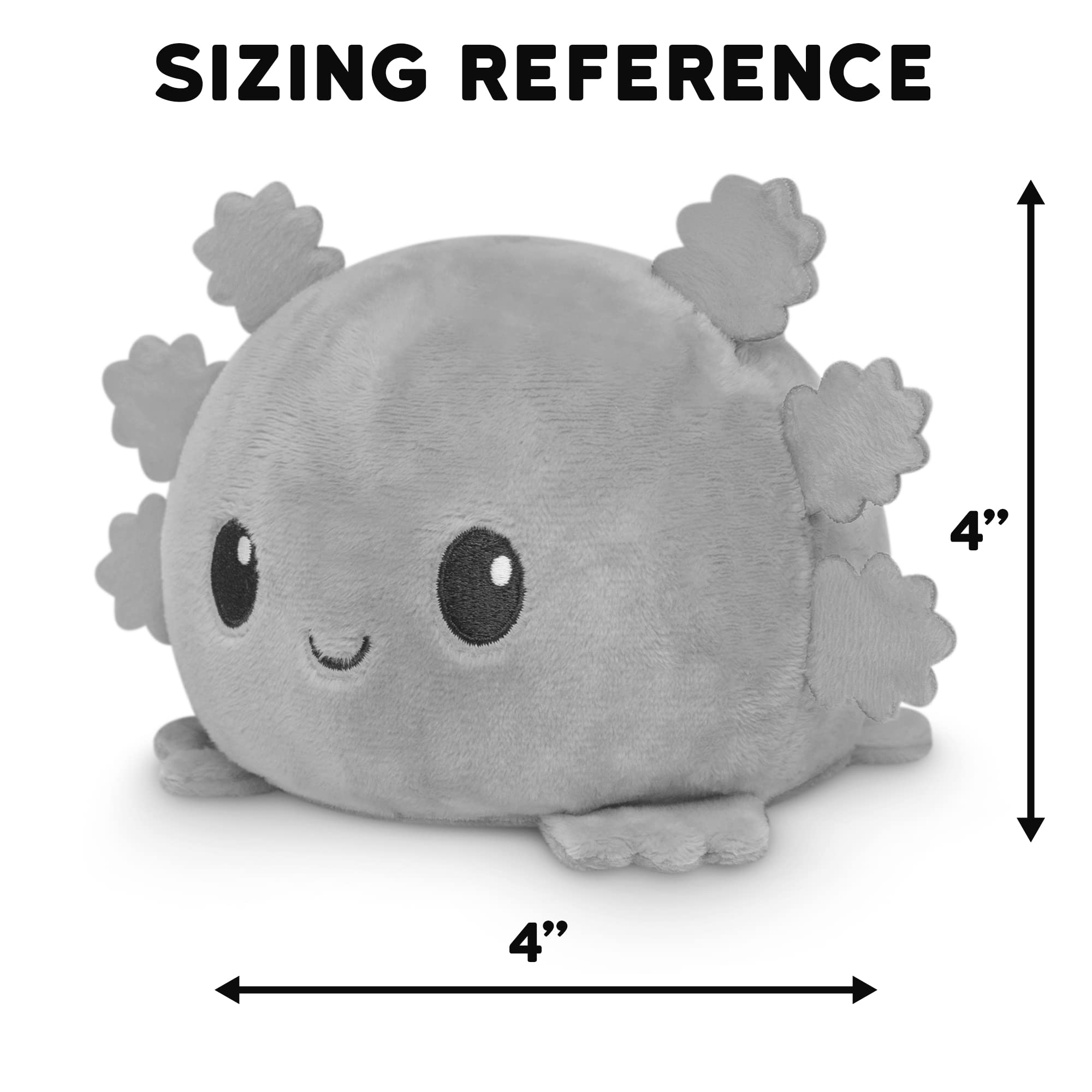 TeeTurtle - The Original Reversible Axolotl Plushie - Blue + Black - Cute Sensory Fidget Stuffed Animals That Show Your Mood 4 inch