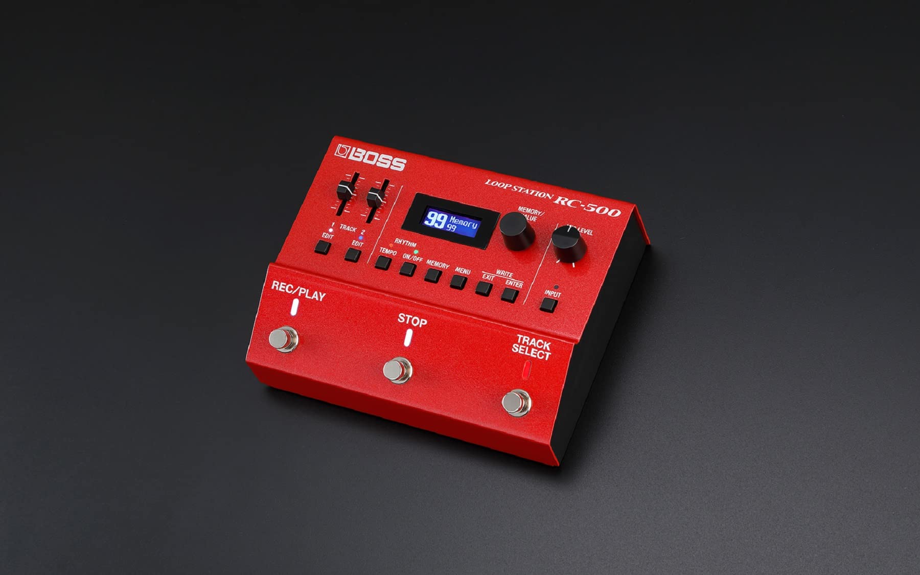 BOSS RC-500 Dual-Track Loop Station β Advanced two-track looper with premium sound quality, Loop FX, 99 phrase memories, 57 rhythms, and MIDI control support