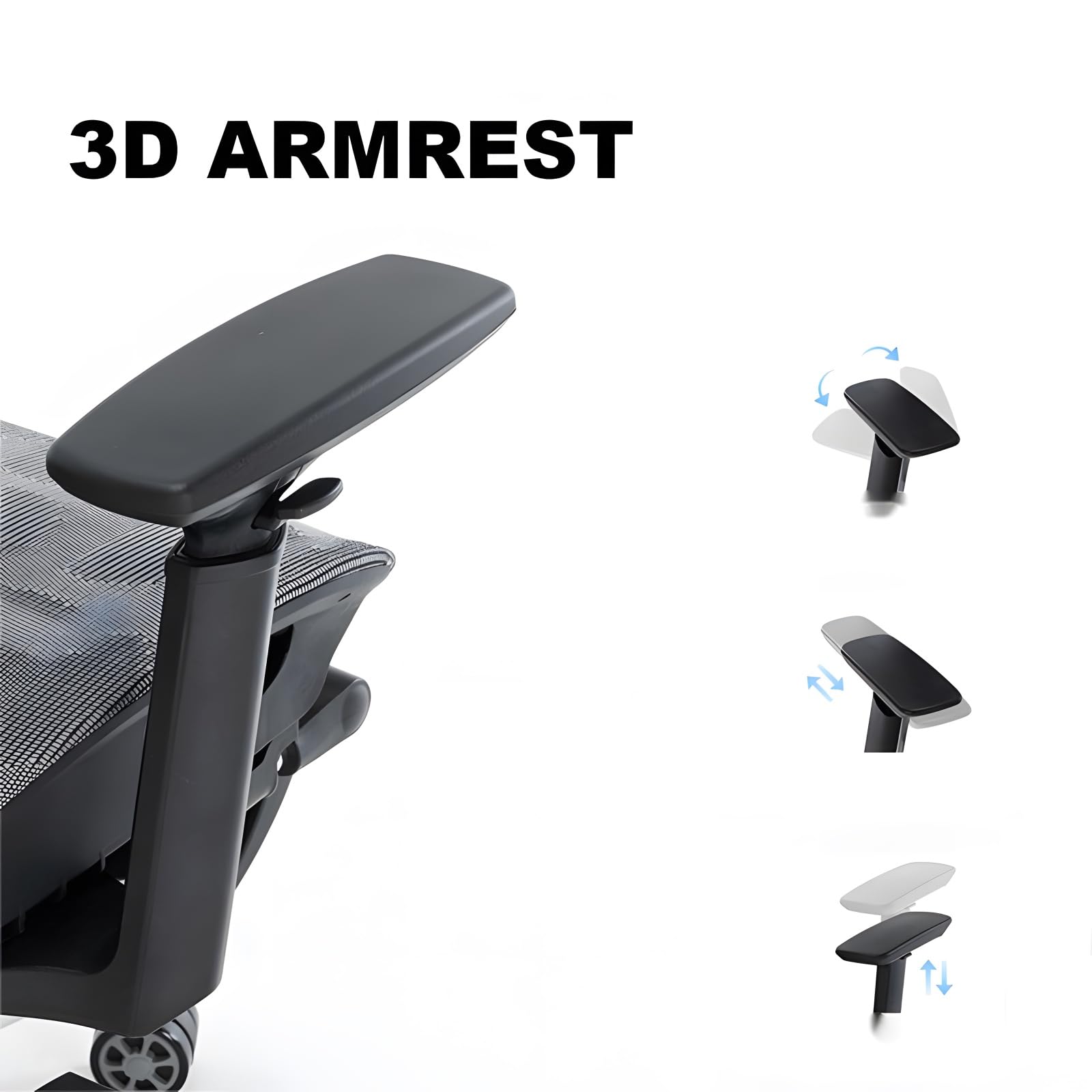 ButxeT Ergonomic Office Chair, Reclining Office Chair Desk Chair with Foot Rest, Adjustable armrests-Adjustable headrest-Lumbar Support and PU Wheels-Swivel Computer Office Chair,Black