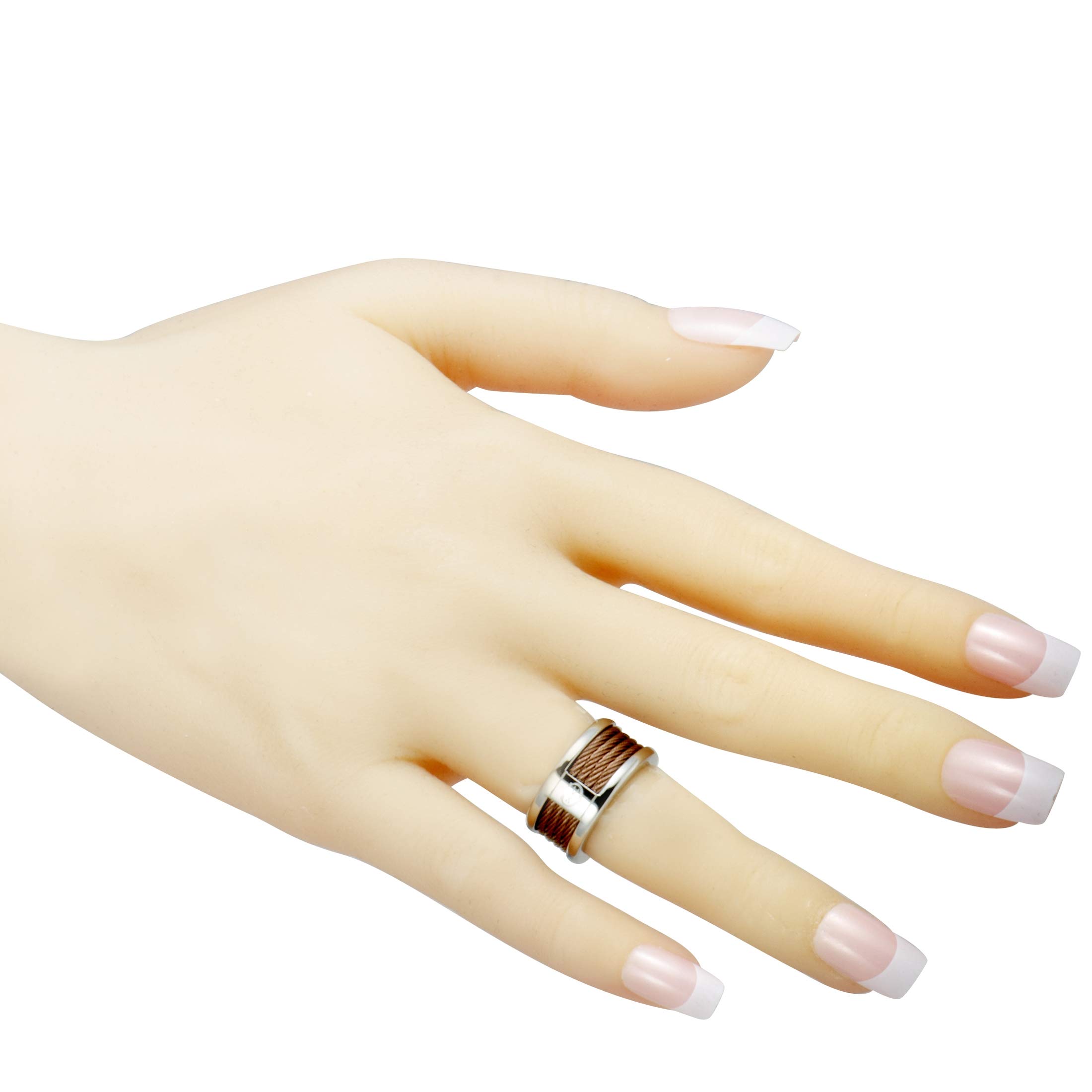 Charriol Forever Stainless Steel and Bronze PVD Cable Band Ring