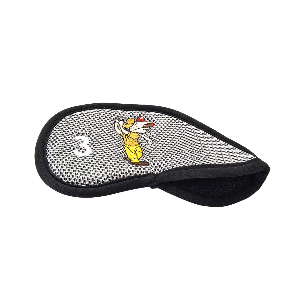 COOLSKY 10pcs Blue and Black Neoprene Universal Golf Club Head Cover Wedge Iron Protective Headcover
