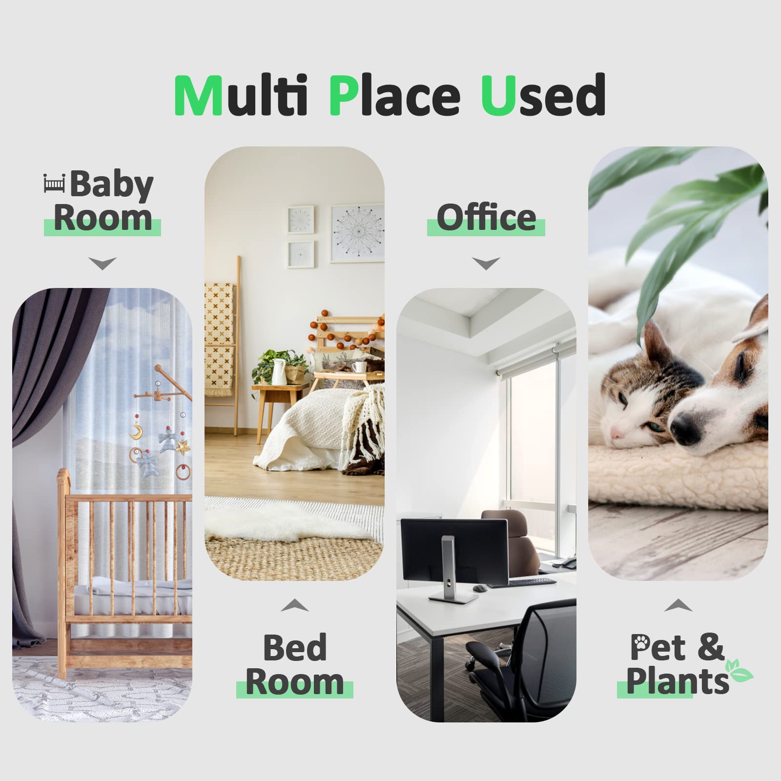 Cool Mist Humidifier Diffuser-2.5L Auto Humidity Top Fill Humidifier for Bedroom/Office/Baby/Yoga/Pets/Plants with Night Light, 3 Level Mist, 360° Nozzle, Auto Shut-Off, 12-38 Run Time, Super Quiet