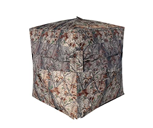 Muddy Outdoors Infinity Epic Camo Shadow Mesh Windows Black Backed Water Resistant Heavy-Duty 600 Denier Fabric Ground Blind, 2-Person