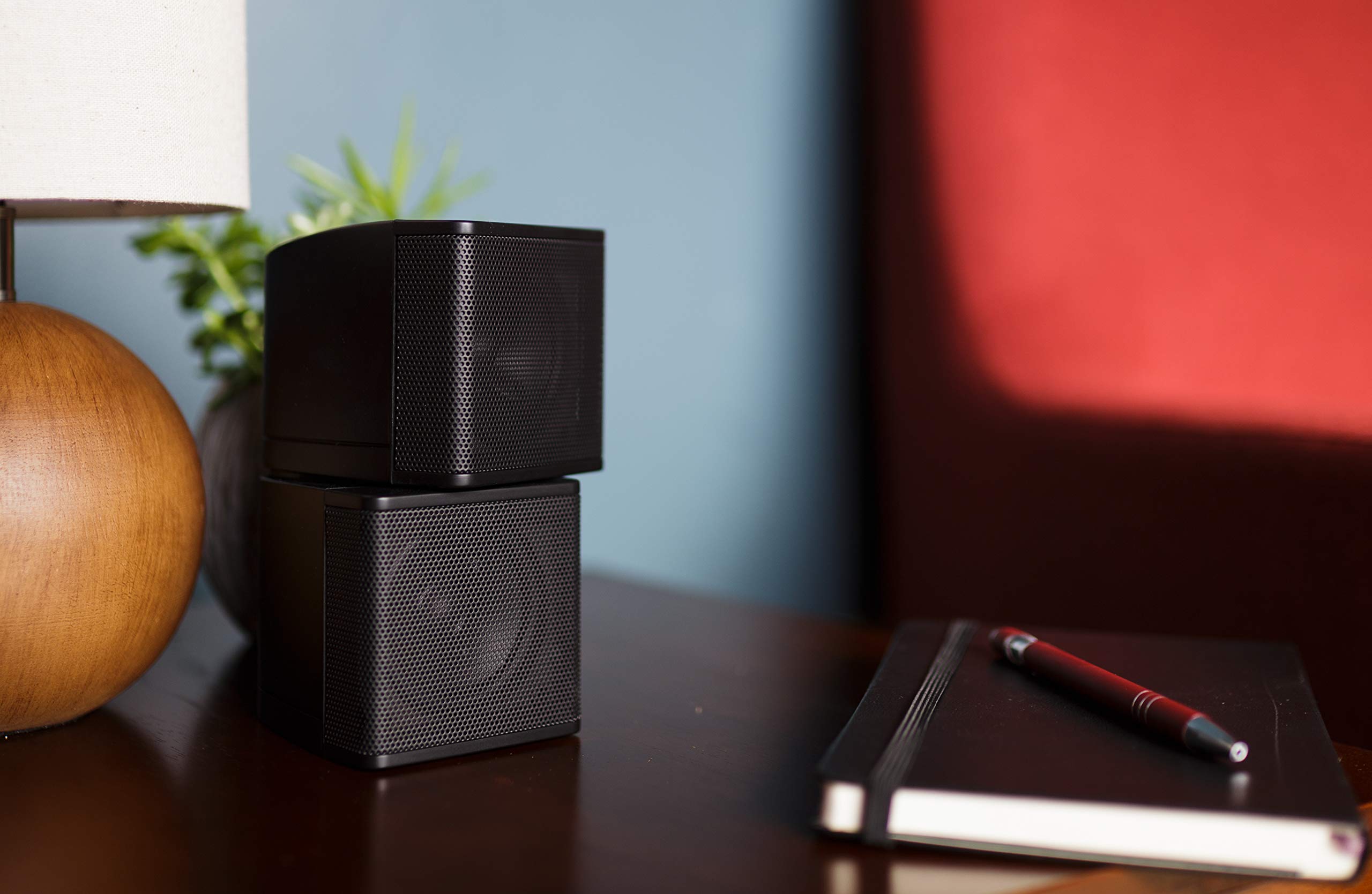 Pure Resonance Audio MC2.5B Dual 2.5β Swiveling Surround Sound Mini Cube Speaker (Pair, Black) (Without Brackets)