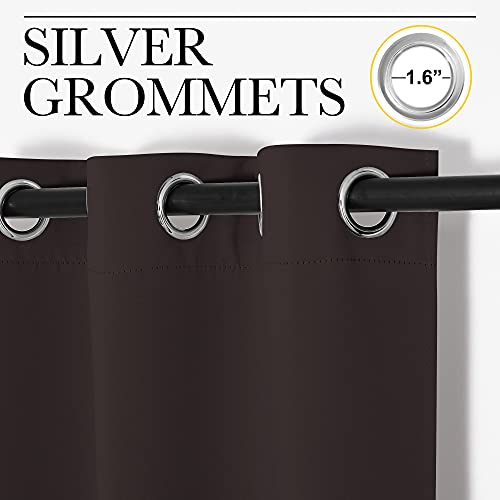 NICETOWN Blackout Curtain Panels for Bedroom Window, Triple Weave Microfiber Energy Saving Thermal Insulated Solid Grommet Blackout Draperies and Drapes (1 Pair, 29 inch by 45 inch, Toffee Brown)
