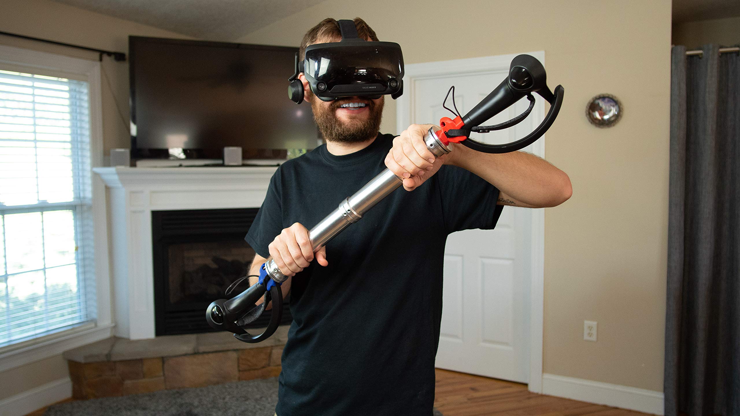 DeadEyeVR MasterSabers - CNC'd Aluminum Saber Handle Hilts for Beat Saber with Double Dual Adapter - Index