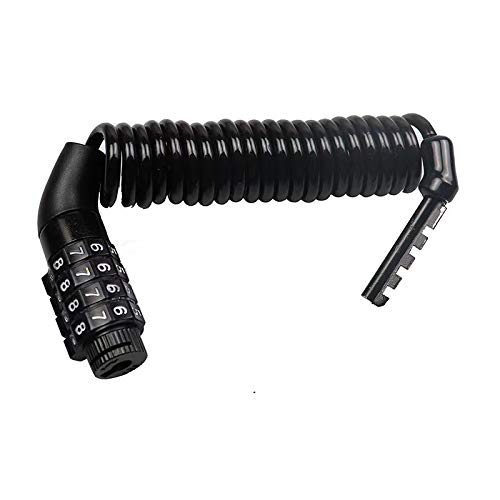 Cycling Combination 4-Digit Password Bike Lock Cable Security Bicycle Bike Accessories Mountain Bike Lights Front and Back (Black, One Size)