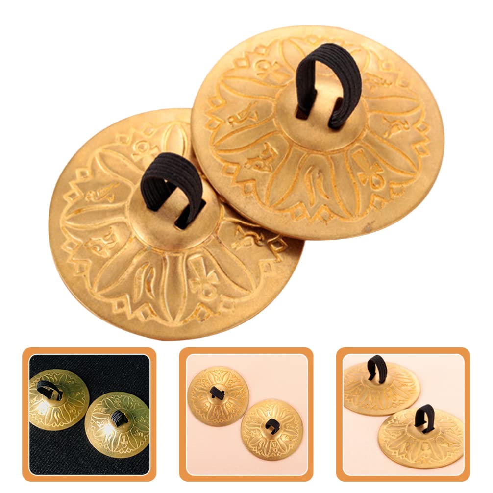 ERINGOGO Zills Finger Cymbals Props 1 Pair Dress Pure Copper Child Cymbals Finger Cymbals Instrument