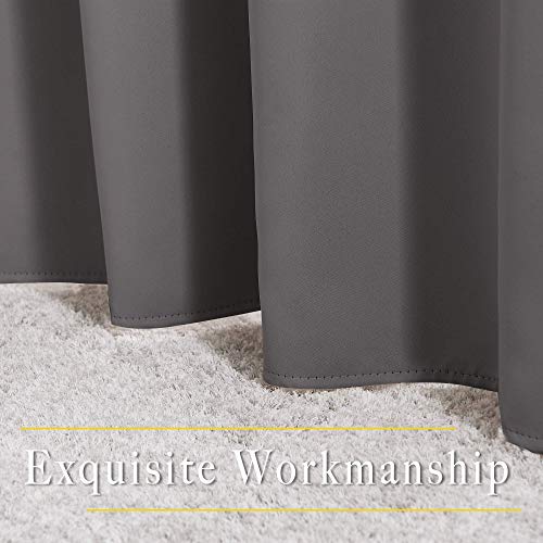 NICETOWN Gray Blackout Curtains for Bedroom 84 inches Long - Thermal Curtains & Drapes Grommet Noise Reducing Room Darkening Solid Window Panels for Living Room (2 Panels, W52 x L84, Grey)
