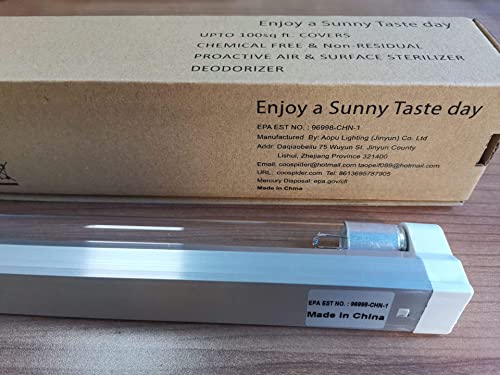 COOSPIDER U/V/C Light Lamp 185nm with 253.7nm Bulb 5ft Cord and Plug 110V (6W Ozone Lamp)