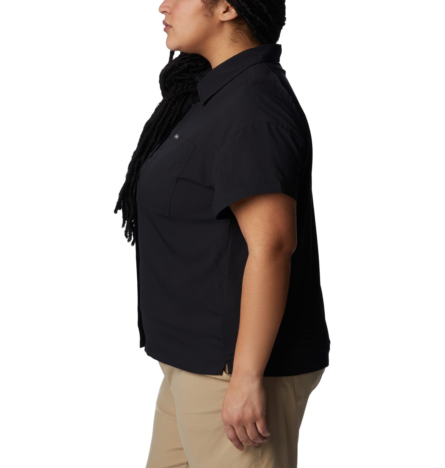 Columbia Women's Silver Ridge Utility Short Sleeve Shirt, Black, X-Large