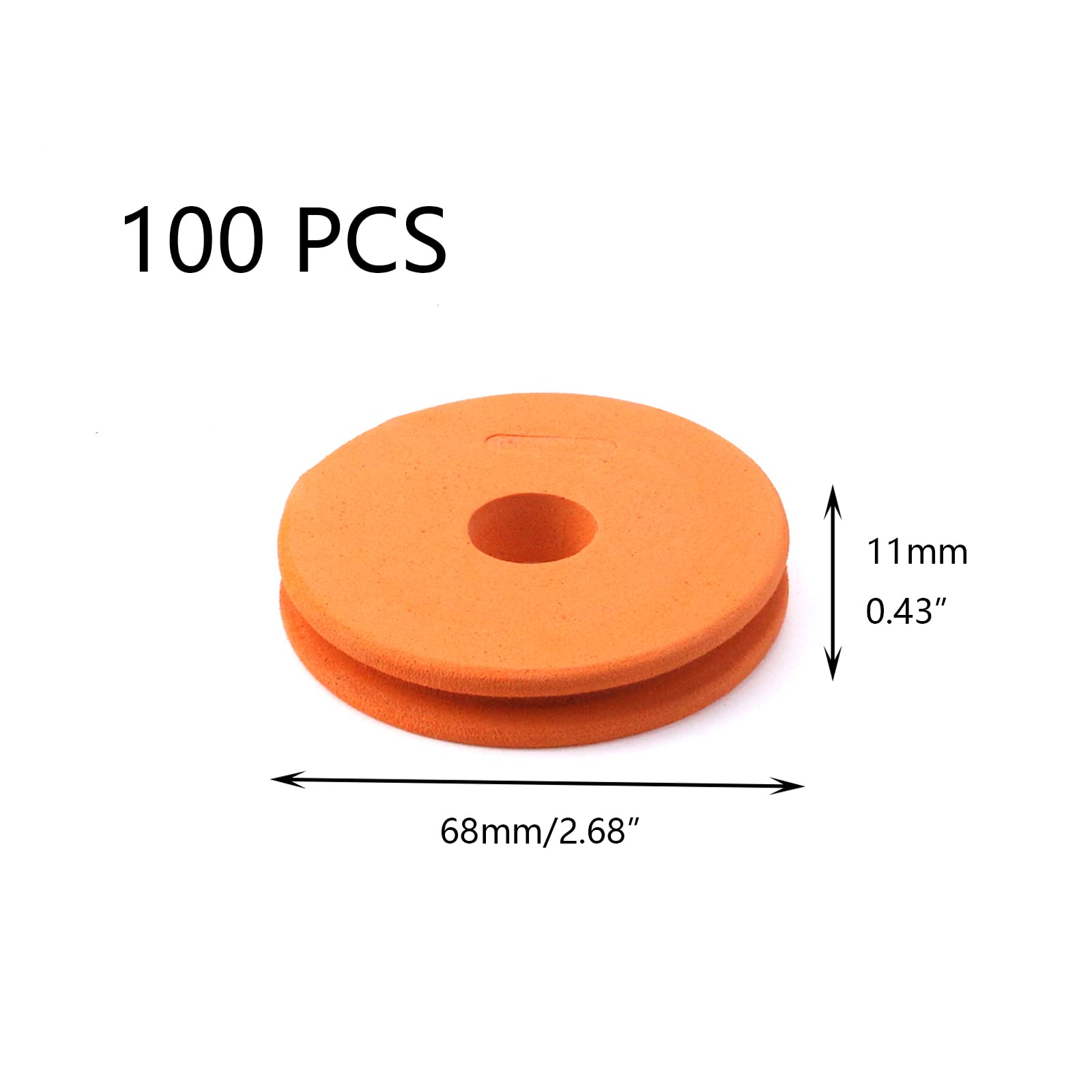 Crapyt 100 PCS Fishing Foam Spools Random Color Rounded 68mm/2.68" Fishing Line Holder Storage Hook,Rig