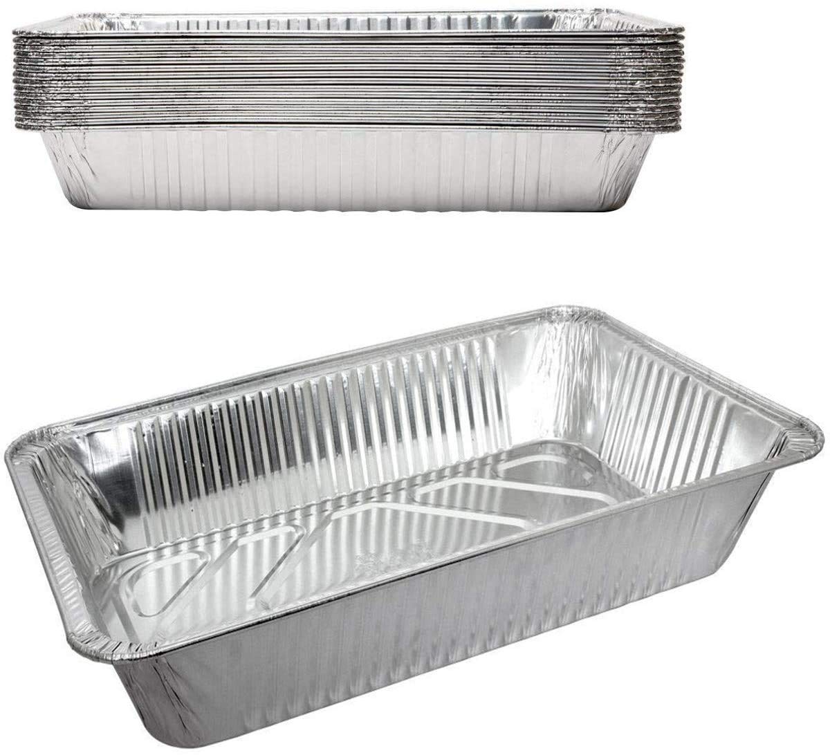 Disposable Aluminum Foil Steam Roaster Pans, Heavy Duty Baking Roasting Broiling Catering 20 x 13 x 3 inches (15)