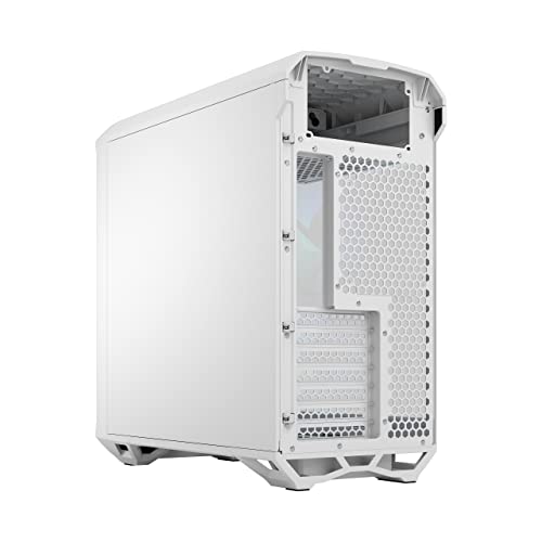 Fractal Design Torrent Compact RGB White - Clear Tint Tempered Glass Side Panel - Open Grille for Maximum air Intake - Two 180mm RGB PWM Fans Included - Type C - ATX Airflow Mid Tower PC Gaming Case