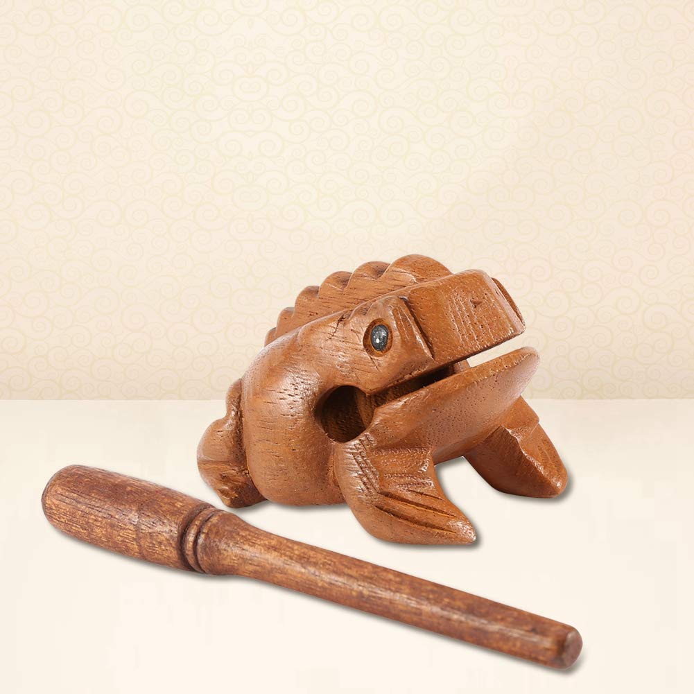 Thailand Traditional Craft Wooden Lucky Frog Interesting & Cute Craft Manual Croaking Musical Instrument Home Office Decor(5#)