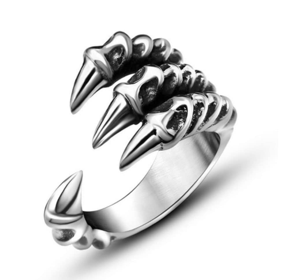 CZYYSWGS 15Pcs Silver and Black Goth Rings Vintage Snake Frog Spider Punk Rings Adjustable Rings for Women Cool Rings Goth Accessories（A006）